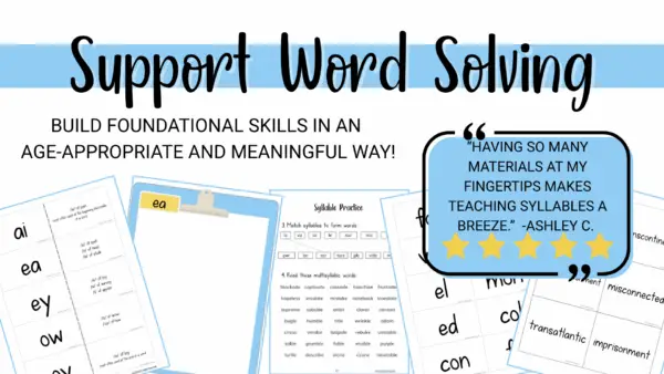 All Syllable Types for Middle School Reading Intervention Bundle ...