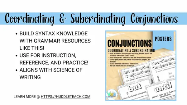 Conjunctions Posters (Coordinating & Subordinating)