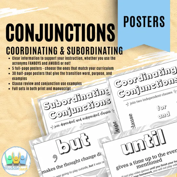 Conjunctions Posters (Coordinating & Subordinating)