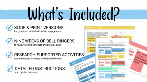 Reading Intervention Bell Ringers for Older Readers #2 | Science of ...