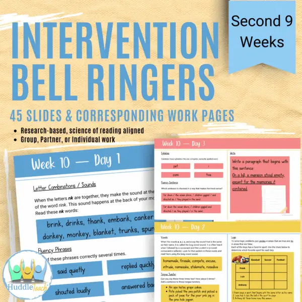 Reading Intervention Bell Ringers for Older Readers #2 | Science of ...